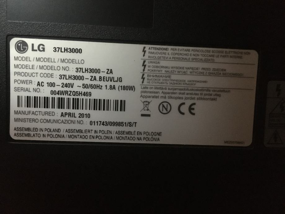 Televizor LG 37LH3000 1080p HD 94 cm