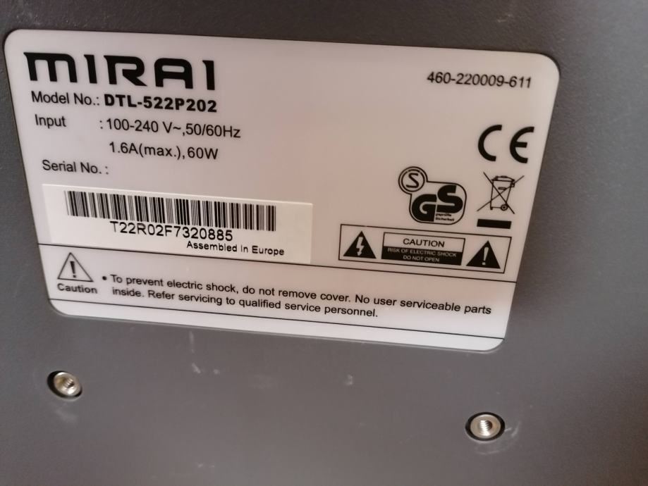 TV ali Monitor - MIRAI DTL-522P202