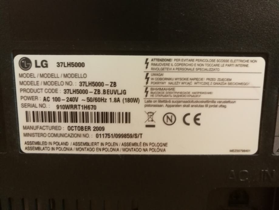 TV LCD LG 37 LH5000