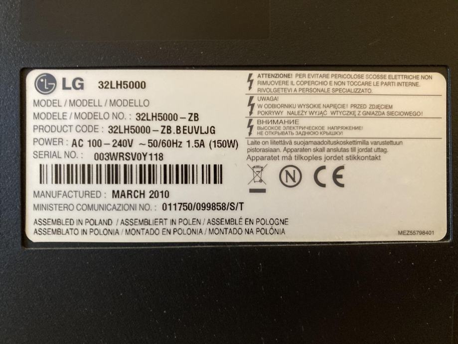 Ugodno prodamo večji LG TV-sprejemnik
