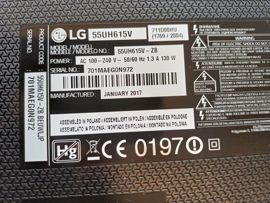 LG 55UH615V-ZB - v okvari