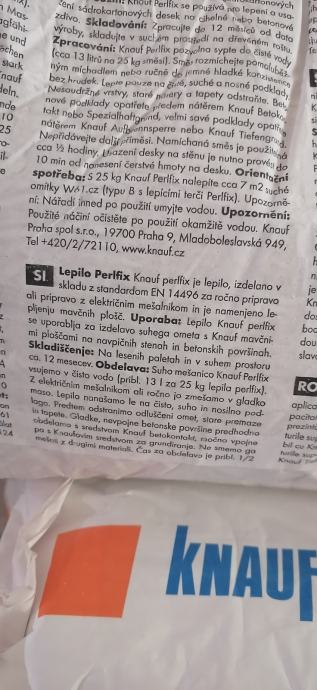 Lepilo za gips/mavčne plošče Knauf Perlfix 25 kg