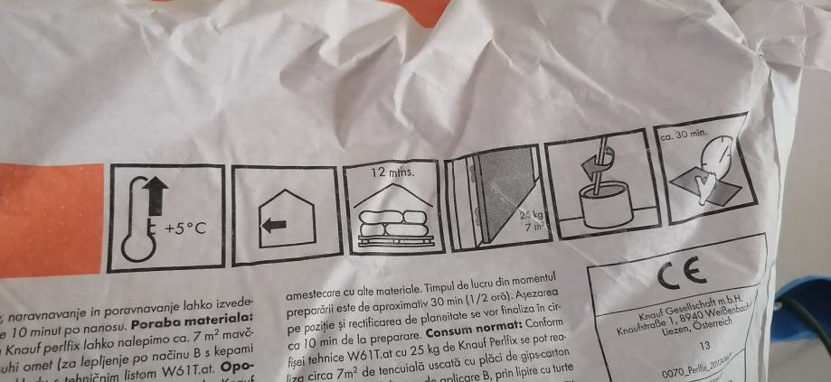 Lepilo za gips/mavčne plošče Knauf Perlfix 25 kg