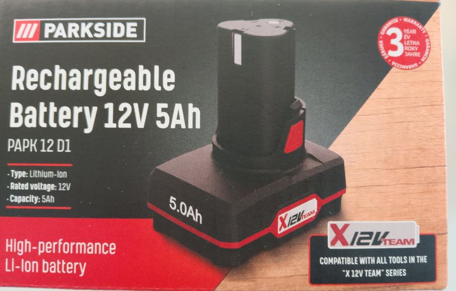 Baterija Parkside 12v 5ah