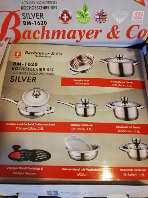 NOVI 16-delni set posod Silver BM-1620