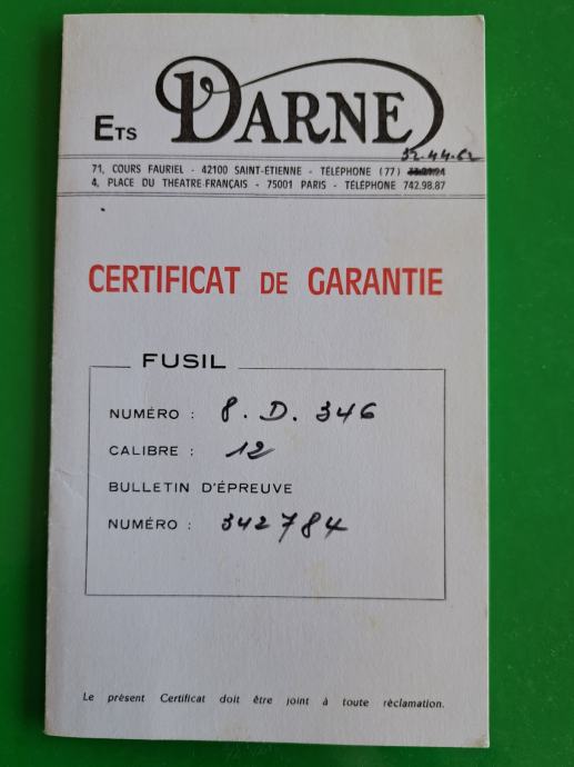 DARNE V19 lovska puška z gladkimi cevmi