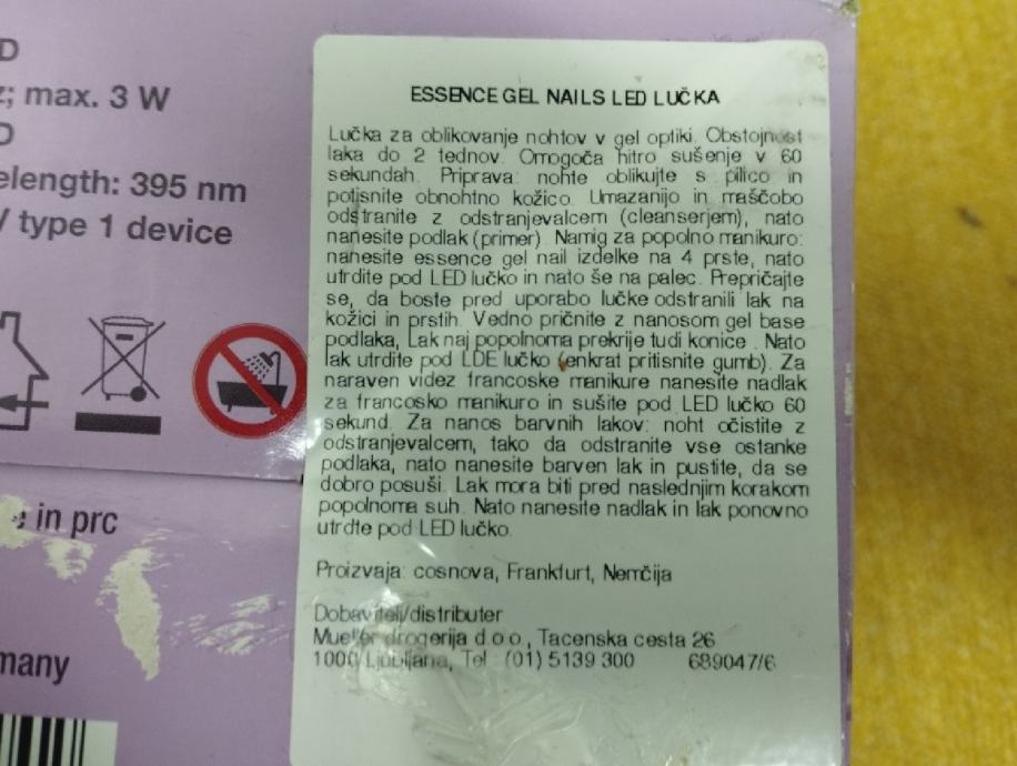 led lučka uv za nohte