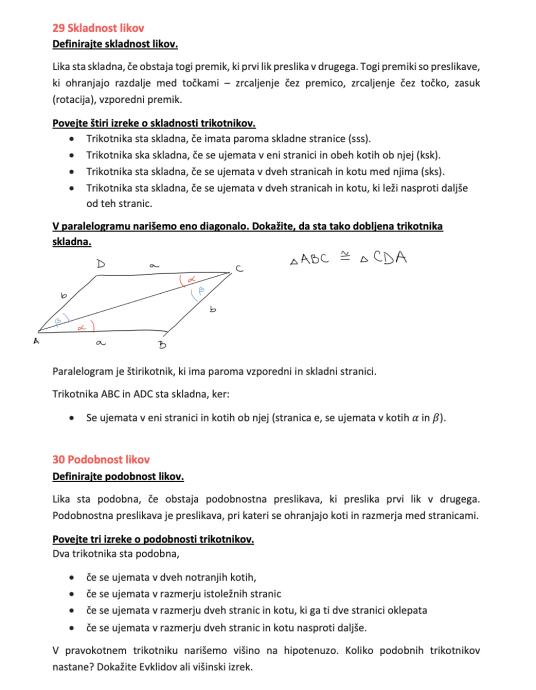 MATURA: Zapiski za matematiko (VR)