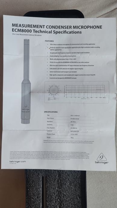 Mikrofon BEHRINGER ECM8000