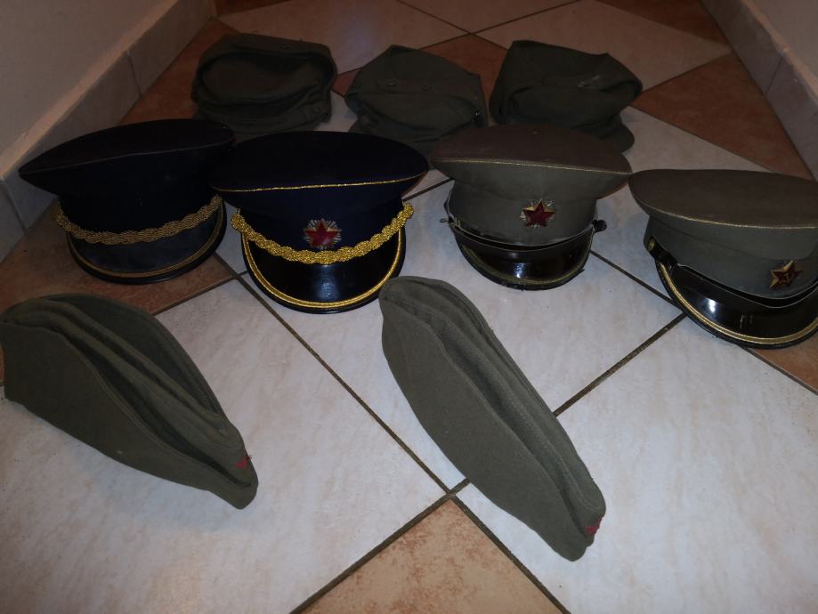 9 kom šapka,kapa,titovka,oficirska šapka,svečana,vojaške kape