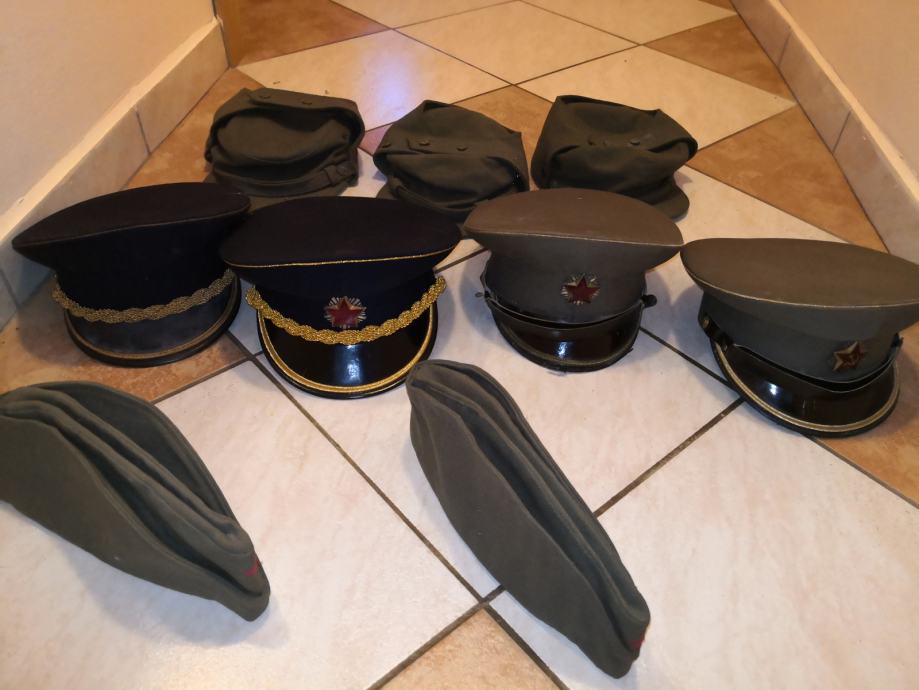 9 kom šapka,kapa,titovka,oficirska šapka,svečana,vojaške kape