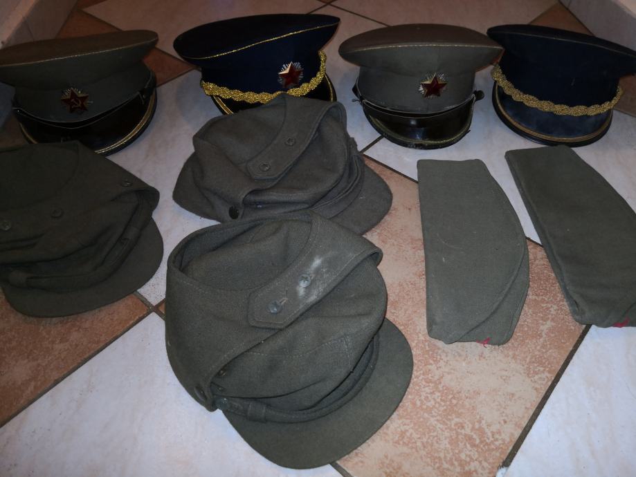 9 kom šapka,kapa,titovka,oficirska šapka,svečana,vojaške kape