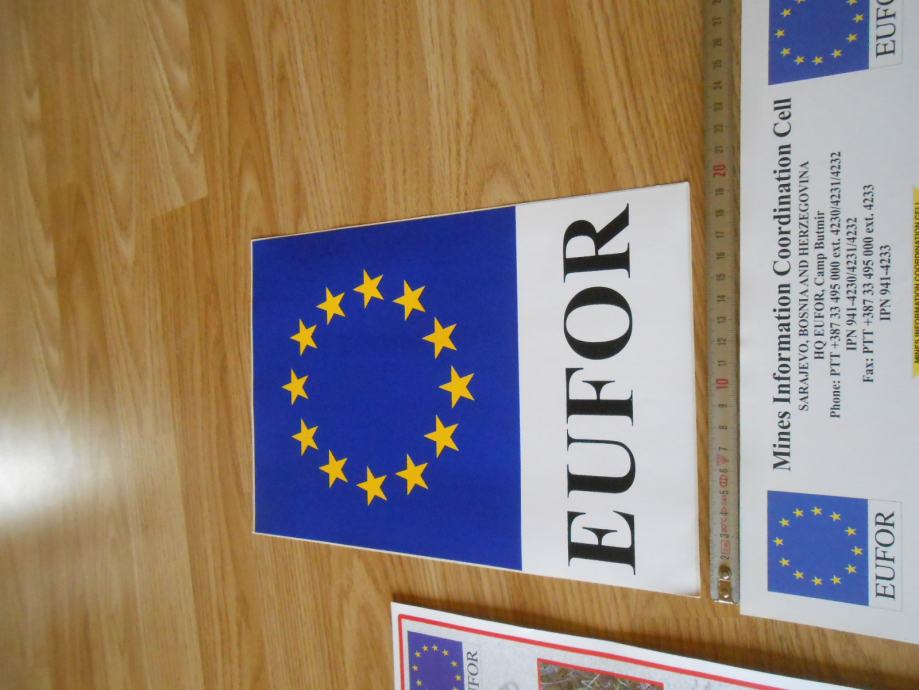 EUFOR BOSNA plakati in nalepka za vozilo cena za lot