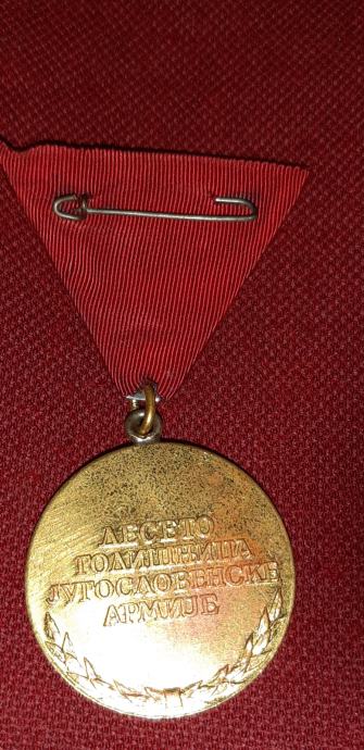 JUGOSLAVIJA MEDALJA ZA 10 LET SLUŽBE V JNA