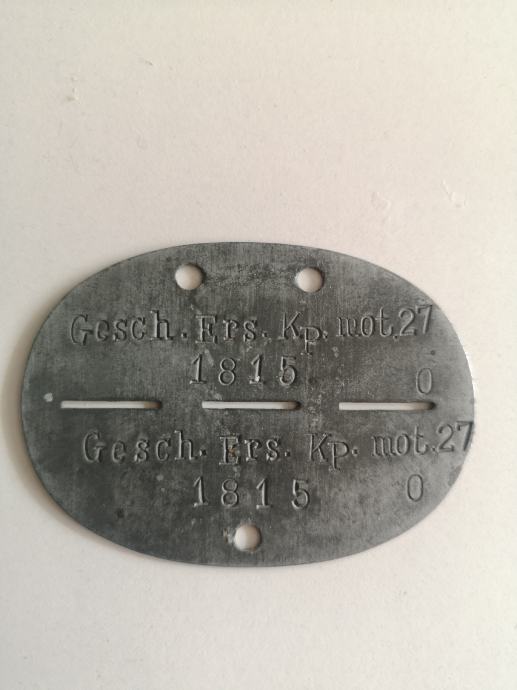 NEMŠKA IDENTIFIKACIJSKA PLOŠČICA
