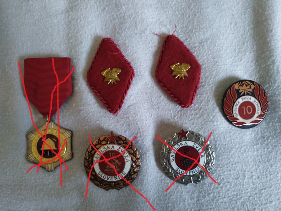 Razna priznanja, značke, medalje (JNA, Slo vojska, Gasilske)