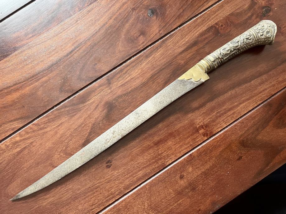 SREBRNI HANDŽAR - balkanski bojni nož bodalo bodež (otaku)