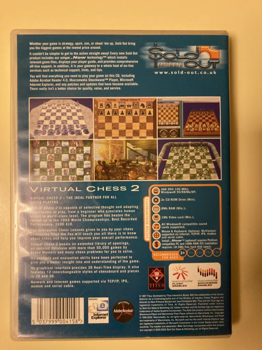 STAREJŠA PC IGRA - VIRTUAL CHESS 2 V ORIGINAL EMBALAŽI!