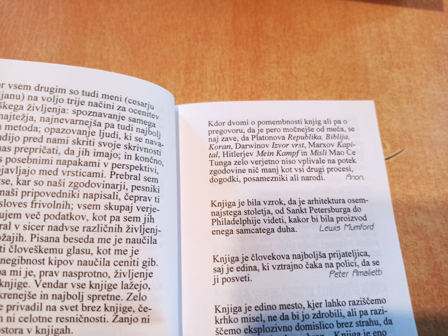 O knjigah - Zbirka ǂMisel misli misleca / Aforizmi - Pregovori