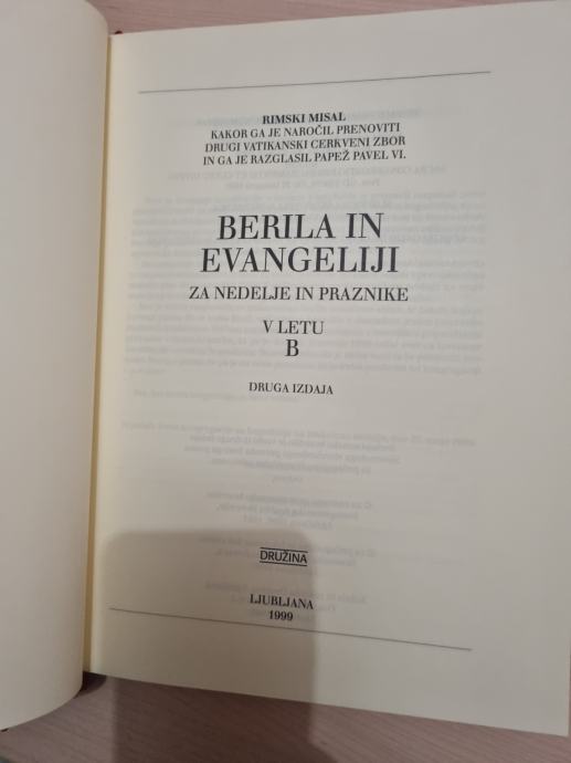 Berila in evangeliji za nedelje in praznike v letu B