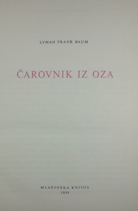 ČAROVNIK IZ OZA, Frank L. Baum