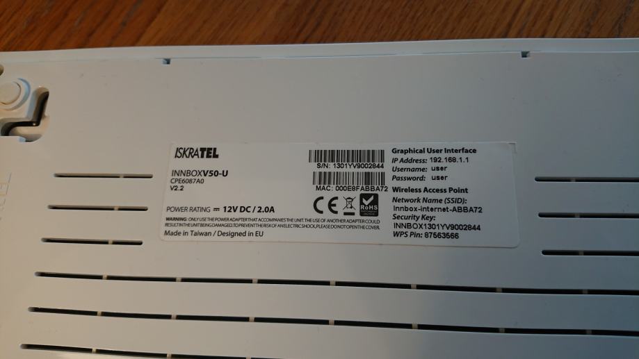 Modem Iskratel Innbox V50-U v2.2