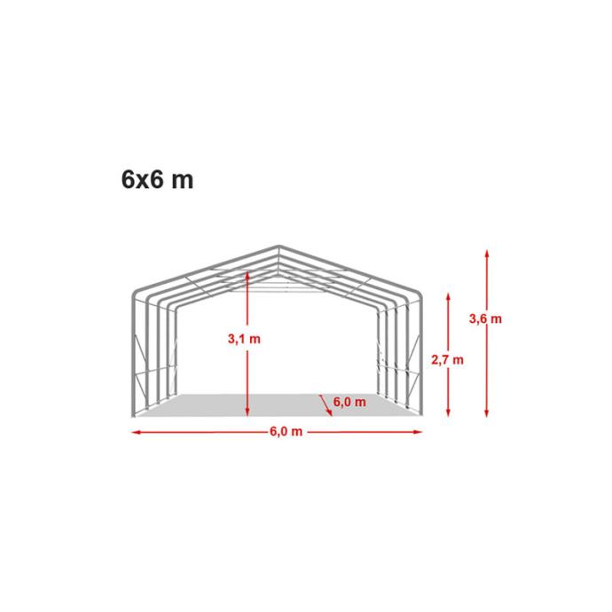 GARAŽNI ŠOTOR 6mx(6m,12m,24m,36m), PVC 850,z vrati 4,1x2,9m, NA OBROKE
