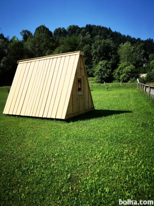 Glamping hiške, nadstrešek