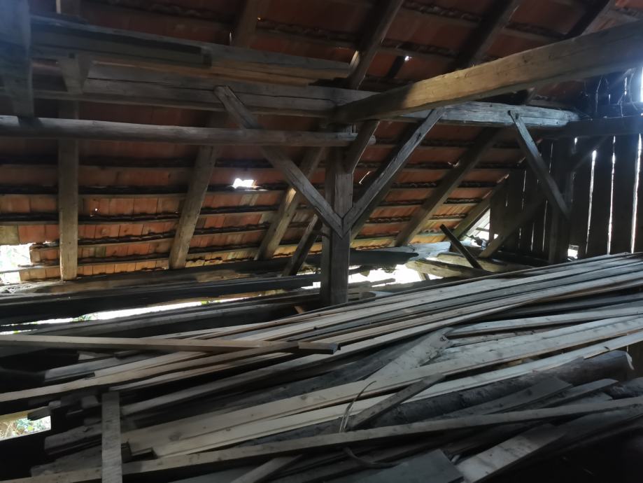 Leseni kmečki pod, delavnica, shramba, hrast