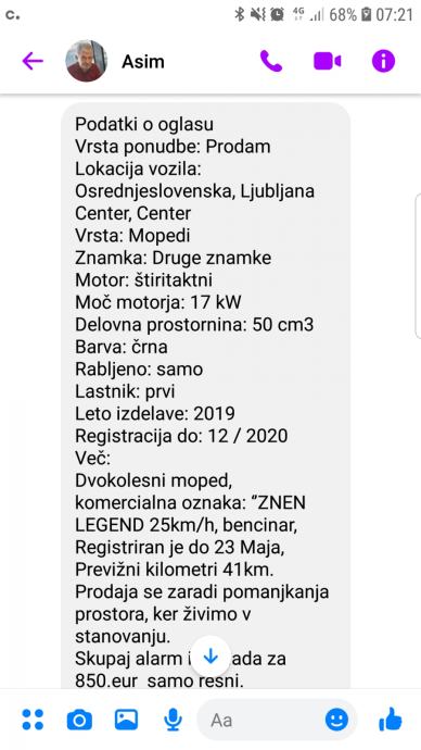 Druge znamke Znen Legend 50 cm3, 2019 l.