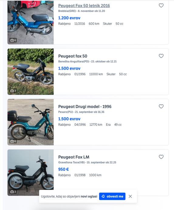 Moped / skuter Peugeot Fox, 1999 l.