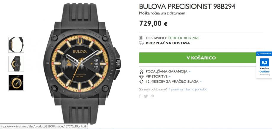 BULOVA PRECISIONIST 262 kHz Grammy limited edition, safir. 50% off