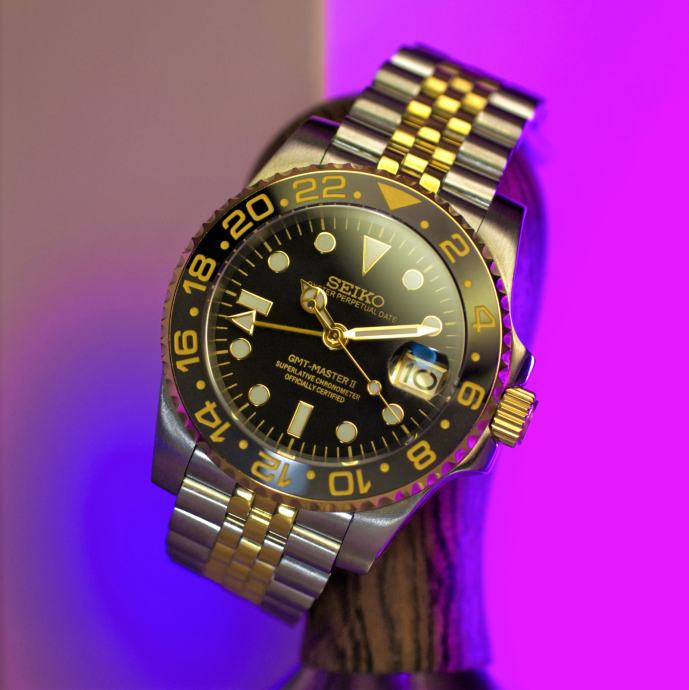 Seiko GMT Master Two Tone Gold Mod build ročna ura