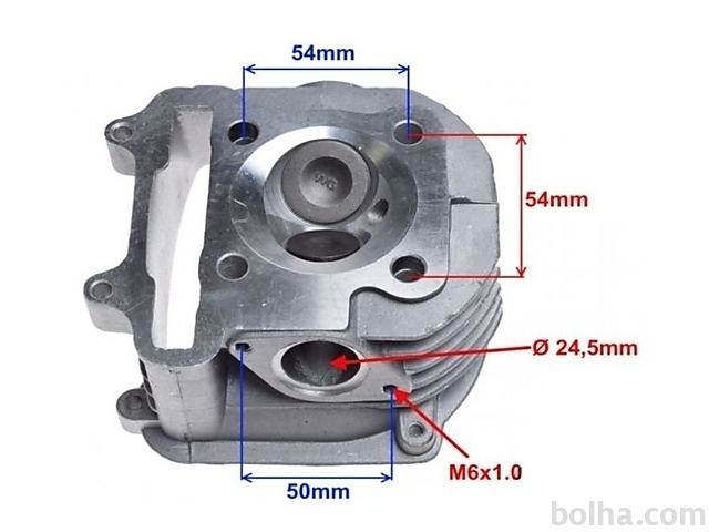 Glava cilindra (valja) 125 WM z ventili GY6 CHINA 4T