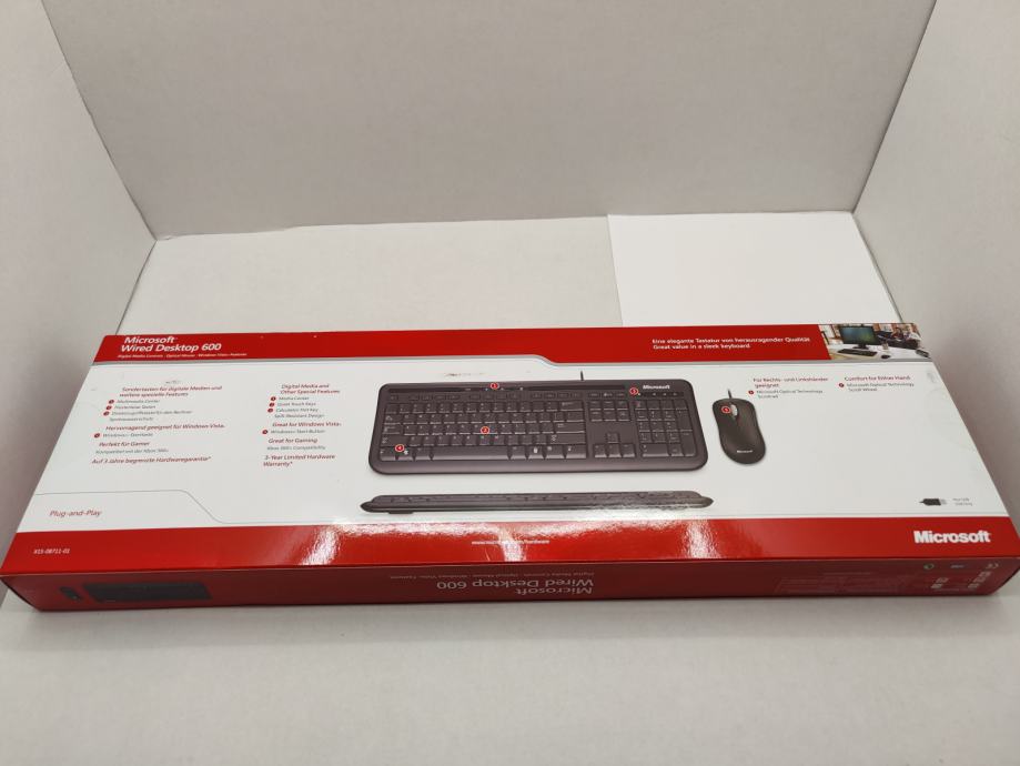Tipkovnica + miška NOV komplet Microsoft Wired Desktop 600