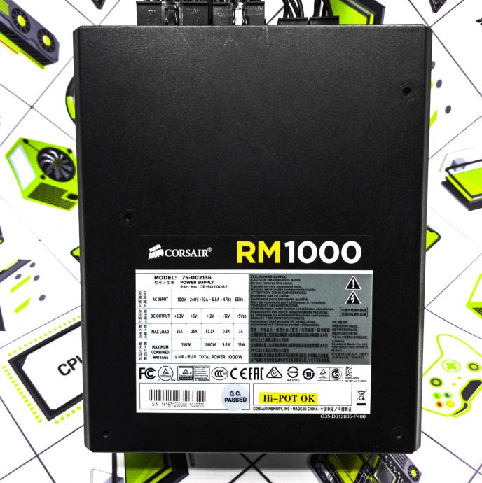 1000W / CORSAIR RM1000 / 6X PCI-E (6+2PIN) / 4X SATA / 4X MOLEX