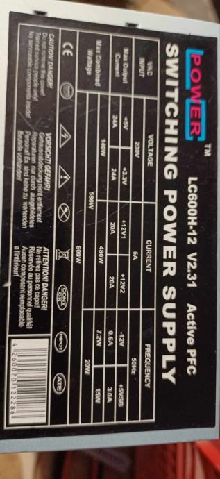 600W LC POWER LC600H-12 v2.31 napajalnik