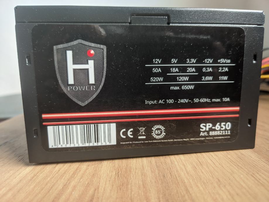 H power napajalnik SP-650 650W