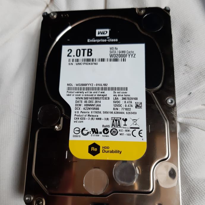 trdi disk 3.5 WD RE4 Western Digital 2TB SATA 3.0, 7200RPM