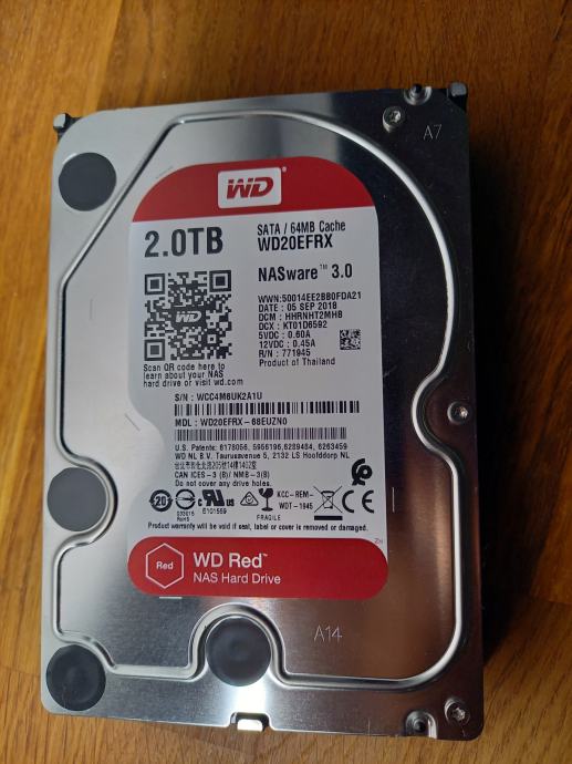 WD RED NAS 3,5 2 TB HDD trdi disk