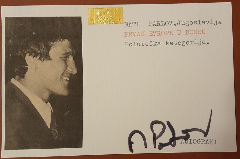 Mate Parlov, boks, originalni avtogram