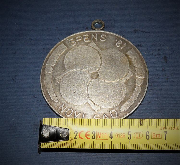 Medalja SPENS 1981 SP Namizni tenis NOVI SAD, masivna, velika