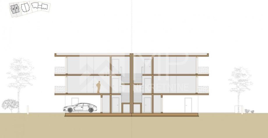 Nov projekt v Ližnjanu, stanovanje B3 v prvem nadstropju 55 m2 (prodaja)
