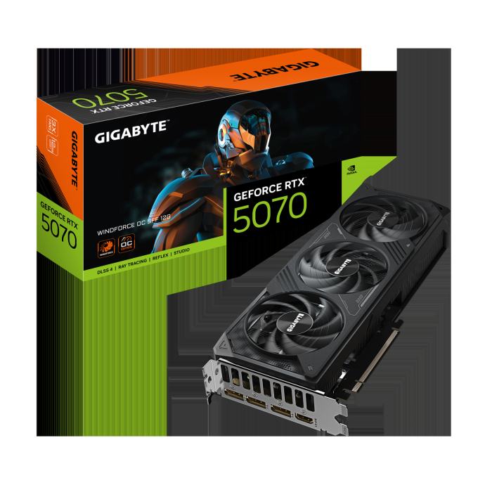 Gigabyte RTX 5070 Windforce SFF 12GB | GDDR7 | 3 Ventilatorji | Grafič
