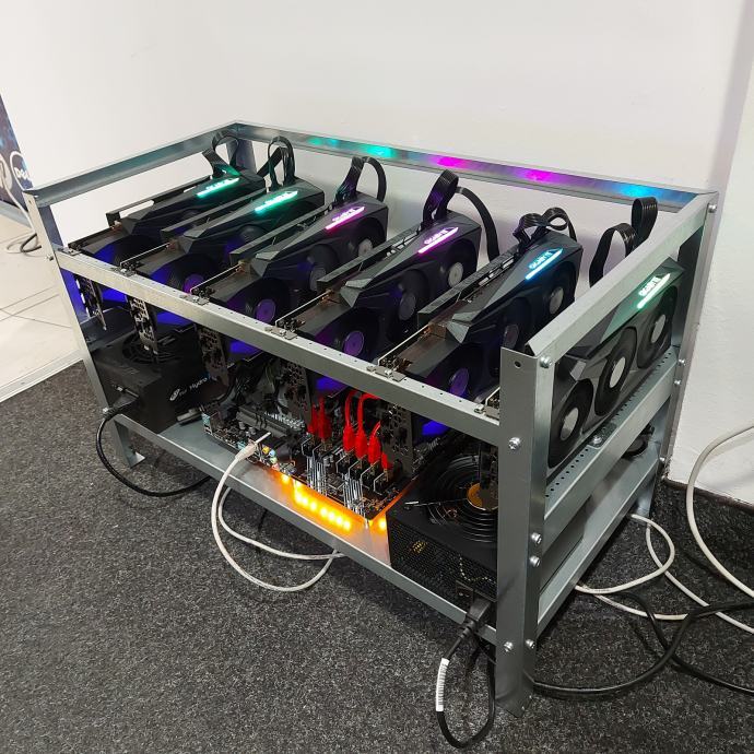 NOV mining Rig z 8 x NVIDIA RTX3070Ti - ETH 465mhs - NOVO!