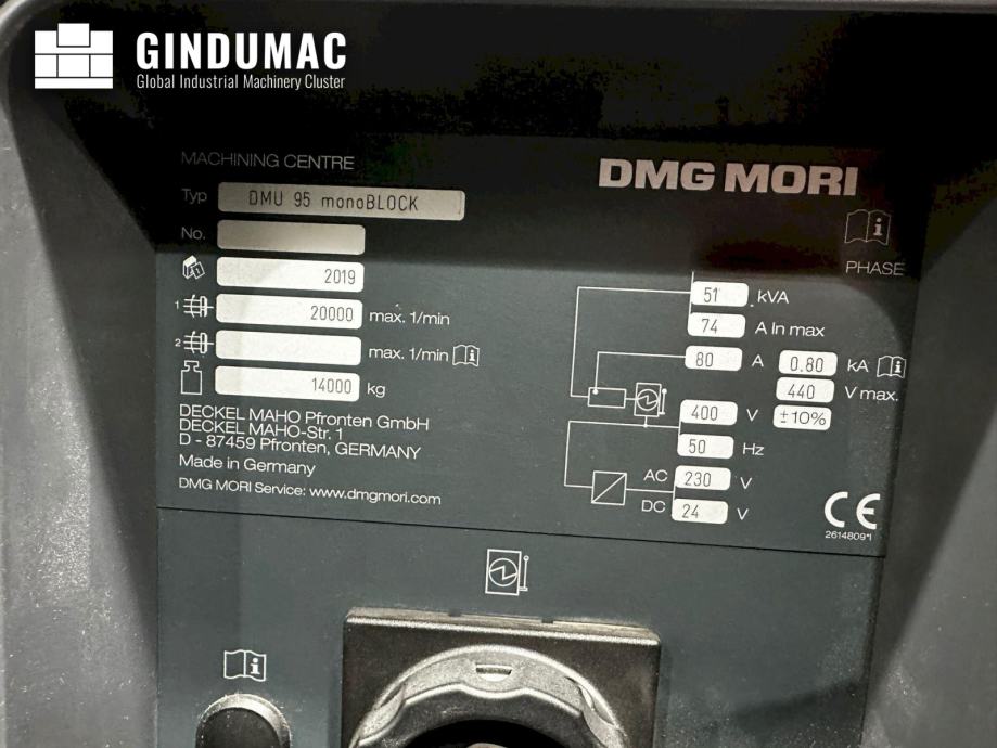DMG MORI DMU 95 monoBLOCK Universal Machining center