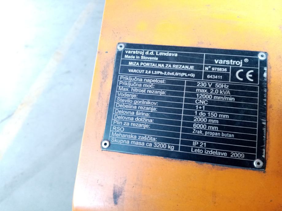 Plazemski rezalnik VARSTROJ VARCUT 2009