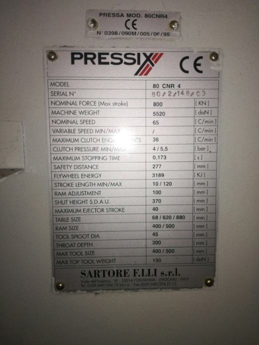 Stiskalnica ekscentrična Pressix