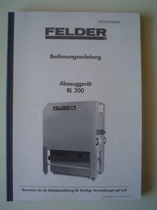 Felder RL 200 - industrijska mobilna odsesovalna naprava za žagovino