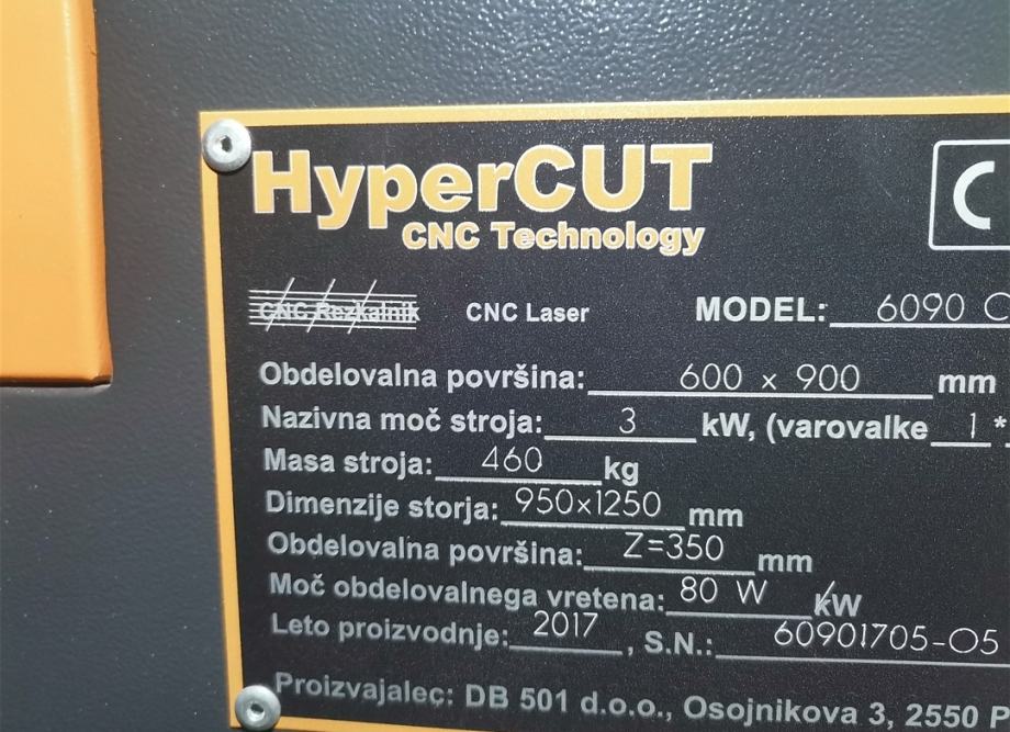 Hypercut PRO 6090 lasersko gravirni stroj